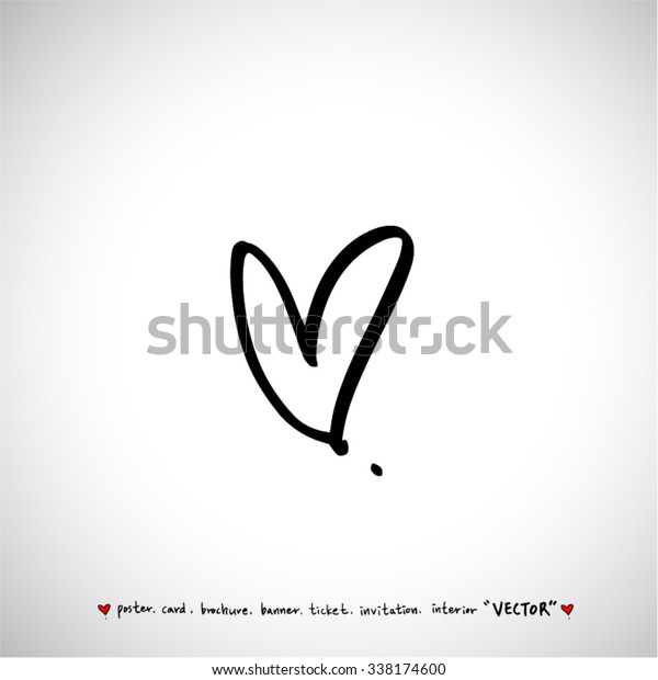 Hand Drawn Heart Vector Calligraphy Stock Vector (Royalty Free ...