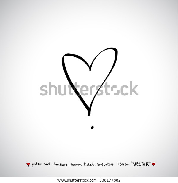 Hand Drawn Heart Vector Calligraphy Stock Vector (Royalty Free ...