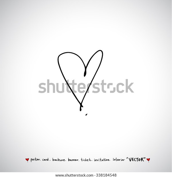 Hand Drawn Heart Vector Calligraphy Stock Vector (Royalty Free ...