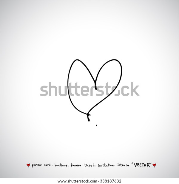 Hand Drawn Heart Vector Calligraphy Stock Vector (Royalty Free ...