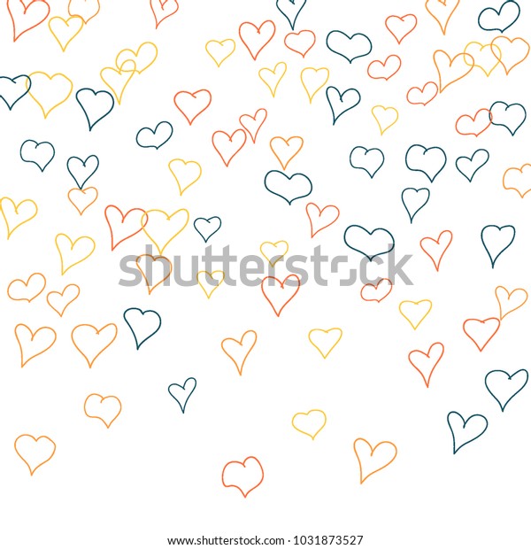 Hand Drawn Hearts Background Cute Simple Stock Vector (Royalty Free ...