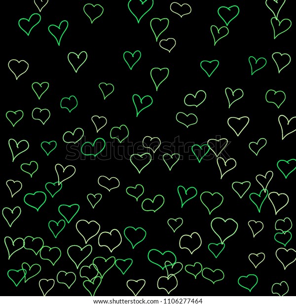 Hand Drawn Hearts Background Cute Simple Stock Vector (Royalty Free ...