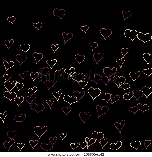 Hand Drawn Hearts Background Trendy Simple Stock Vector (Royalty Free ...