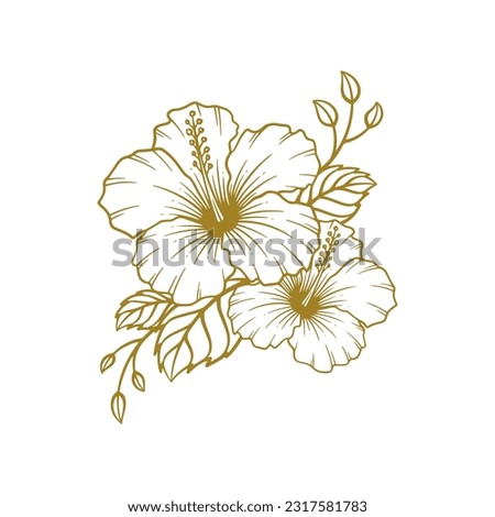 Hibiscus Outline | Free download on ClipArtMag