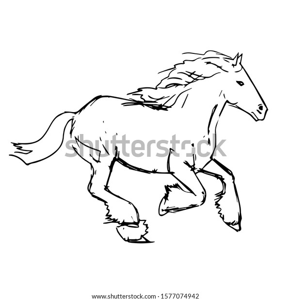 Hand Drawn Horse Vector Isolated On Stock Vector (Royalty Free ...