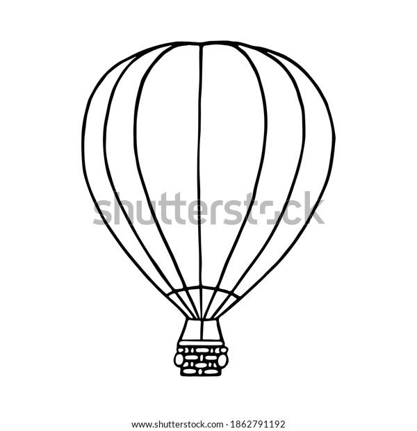 Hand Drawn Hot Air Balloon Side Stock Vector (Royalty Free) 1862791192 ...