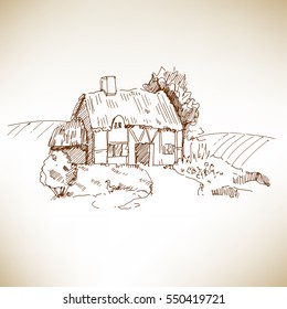 Hand Drawn House Vector Illustration Stock Vector (Royalty Free ...