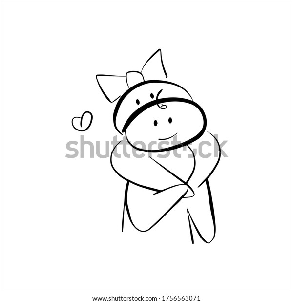 Hand Drawn Hug Couple Black White Stock Vector (Royalty Free ...