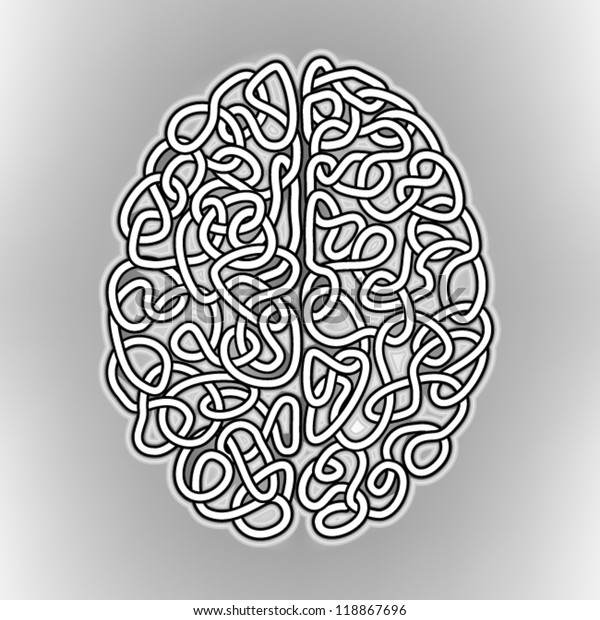 Hand Drawn Human Brain Thinking Human Stock Vector (Royalty Free) 118867696