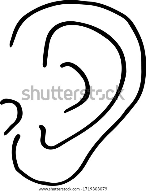 Hand Drawn Human Ear Doodle Vector Stock Vector (Royalty Free ...