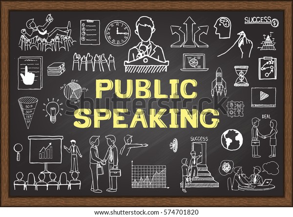 Hand Drawn Icons About Public Speaking Stock Vector (Royalty Free ...