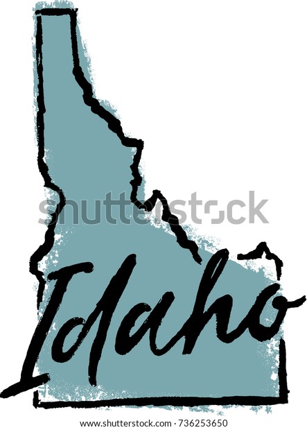 Hand Drawn Idaho State Design Stock Vector (Royalty Free) 736253650