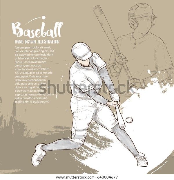 Hand Drawn Illustration Baseball Players On Stock Vector (Royalty Free ...