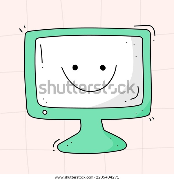 Hand Drawn Illustration Computer Smile Style Stock Vector (Royalty Free ...