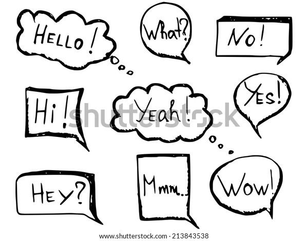 Hand Drawn Illustration Doodle Thoughts Stock Vector (Royalty Free ...