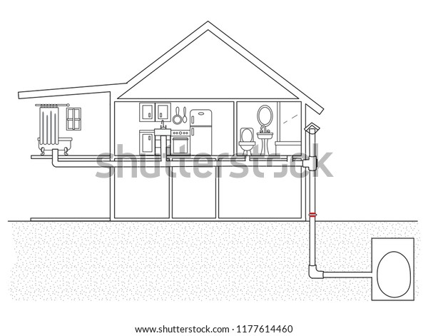 Hand Drawn Illustration Image Skeletal House Stock Vector (Royalty Free ...
