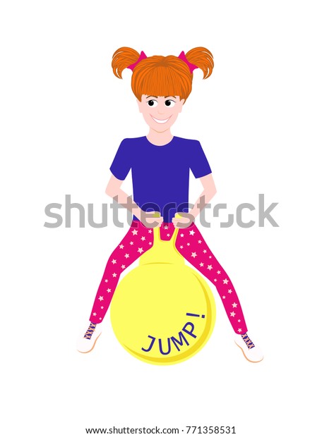 Hand Drawn Illustration Kid Jumping On Stock Vector (Royalty Free ...