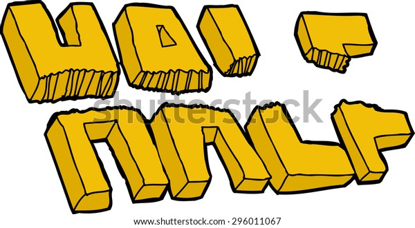 Hand Drawn Illustration Ripped Letters Spelling Stock Vector (Royalty ...