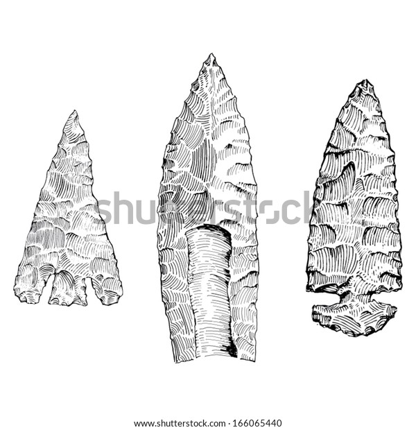 Hand Drawn Illustration Stone Age Arrow Stock Vector (Royalty Free ...