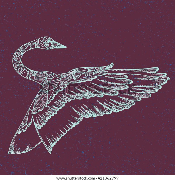 Hand Drawn Illustration Swan Vector Design Stock Vector (Royalty Free ...