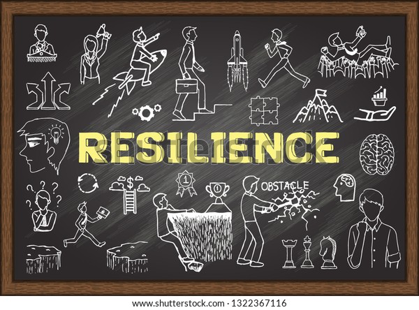 Hand Drawn Illustrations About Psychological Resilience Stock Vector ...