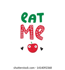 Hand Drawn Illustrations Postcard Eat Me Stock Vector (Royalty Free ...