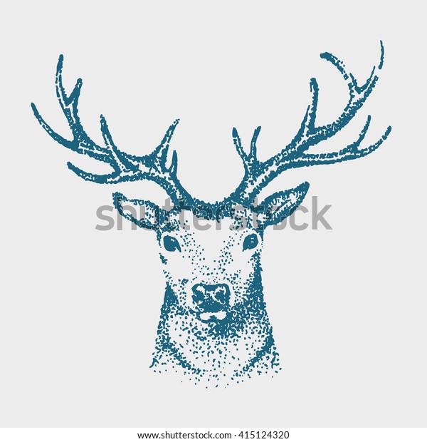 Hand Drawn Image Big Buck Head Stock Vector (Royalty Free) 415124320