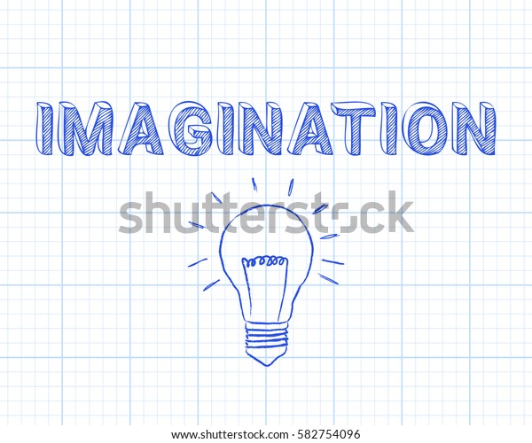 Hand Drawn Imagination Sign Light Bulb Stock Vector (Royalty Free ...