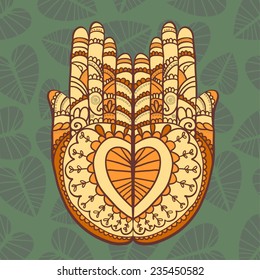 Hand Drawn Indian Hands Vector Illustration Stock Vector (Royalty Free ...