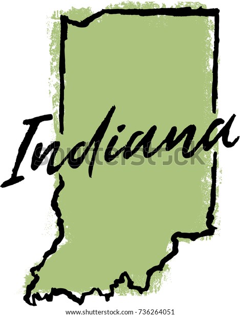 Hand Drawn Indiana State Design Stock Vector (Royalty Free) 736264051