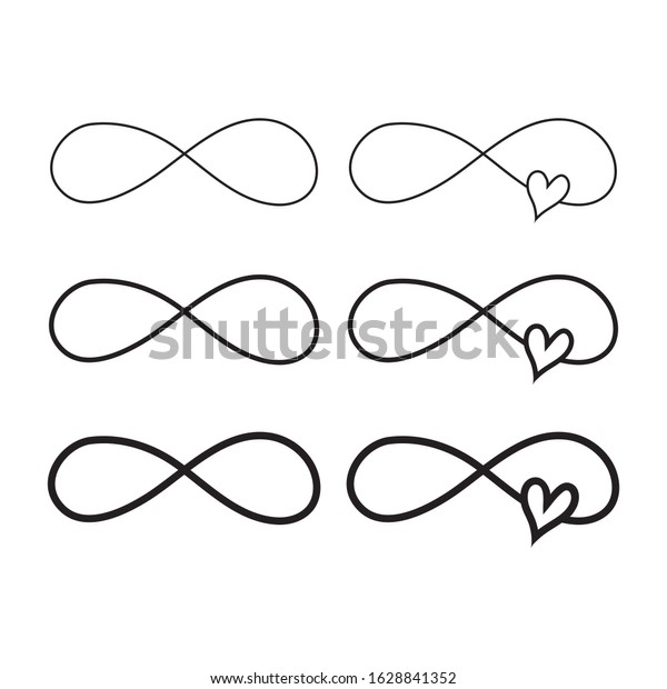 Hand Drawn Infinity Symbol Heart Love: vector de stock (libre de ...