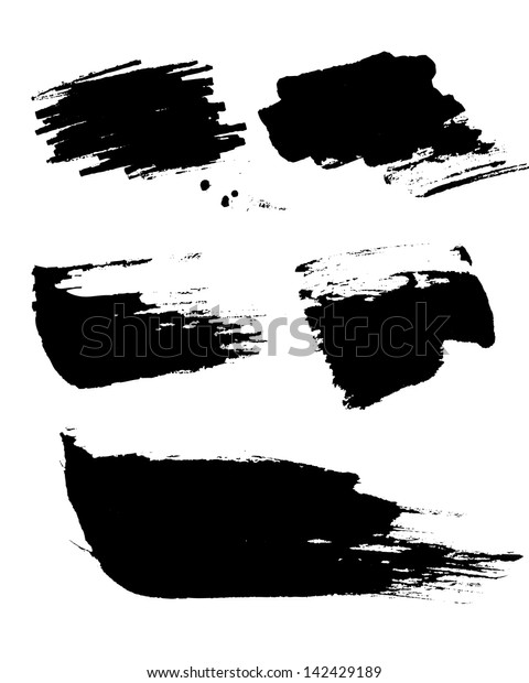 Hand Drawn Ink Brush Strokes Stock Vector (Royalty Free) 142429189