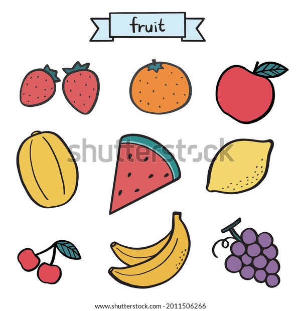 Hand Drawn Ink Fruit Illustration Stock Vector (Royalty Free ...