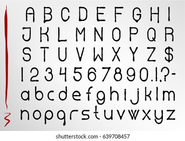 Hand Drawn Ink Letters Vector Font Stock Vector (Royalty Free ...