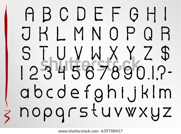 Hand Drawn Ink Letters Vector Font Stock Vector (Royalty Free ...