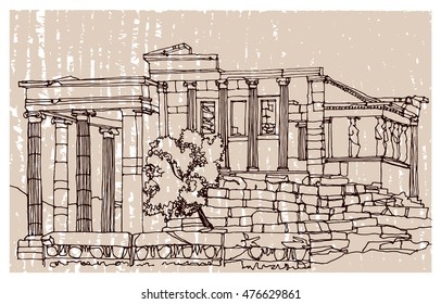 Architecture Sketch Hand Drawn Vector Illustration: เวกเตอร์สต็อก (ปลอด ...