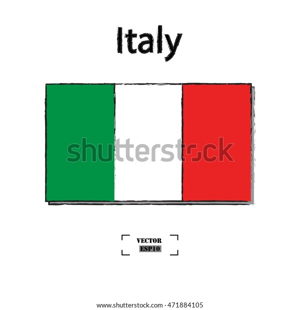 Hand Drawn Italy Flag Flags World Stock Vector (Royalty Free) 471884105 ...