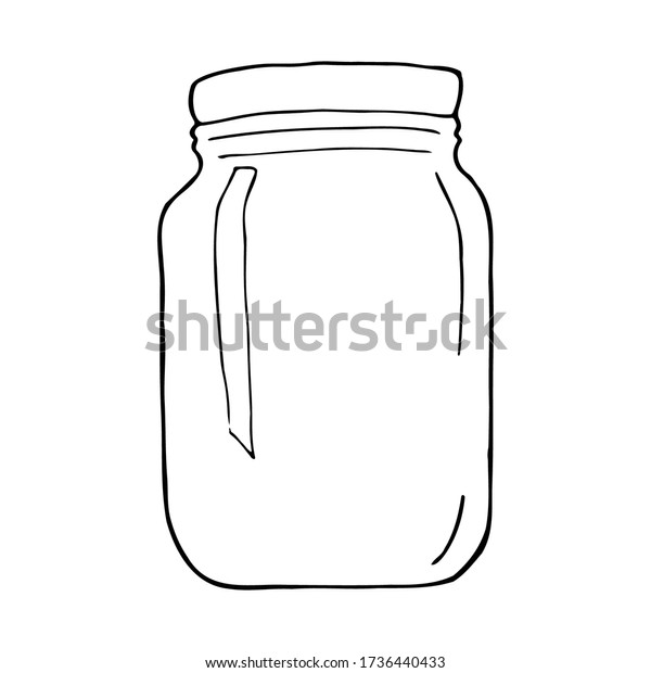 Hand Drawn Jar Contour Sketch Kitchen Stock Vector (Royalty Free ...