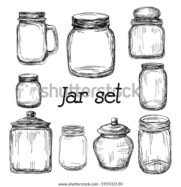 Hand Drawn Jar Illustration Set Stock Vector (Royalty Free) 595933130 ...