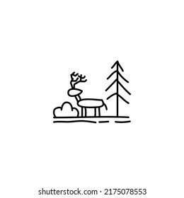 Hand Drawn Jungle Icon Simple Doodle Stock Vector (Royalty Free ...