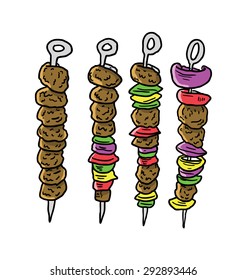 Hand Drawn Kebab Stock Vector (Royalty Free) 292893446 | Shutterstock