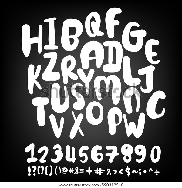 Hand Drawn Kids Round Fun Font Stock Vector (Royalty Free) 590312510
