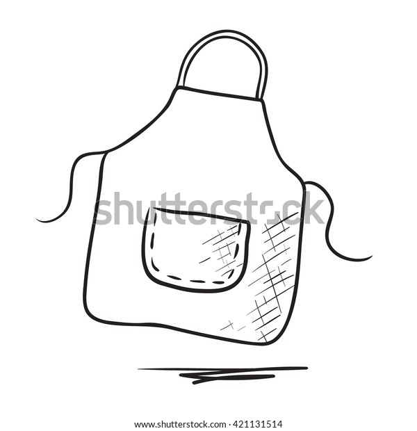 Hand Drawn Kitchen Apron Illustration Stock Vector (Royalty Free) 421131514