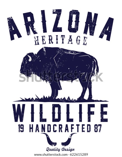 Hand Drawn Label Textured Buffalo Vector Stock Vector (Royalty Free ...