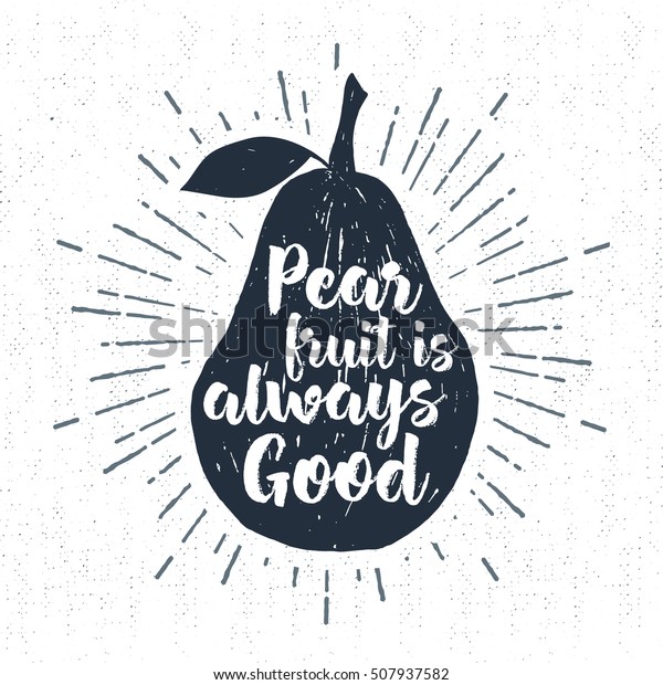 Hand Drawn Label Textured Pear Vector Stock Vector (Royalty Free ...