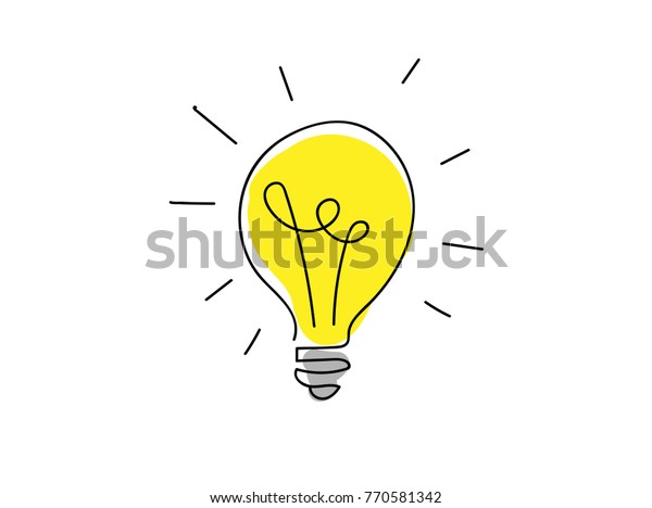 Hand Drawn Lamp Sign Idea Vector Stock Vector (Royalty Free) 770581342