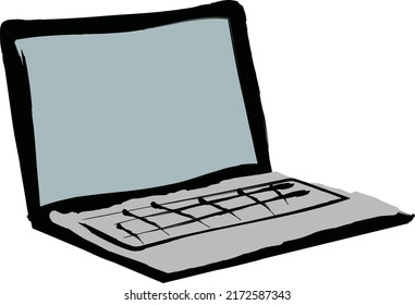 Hand Drawn Laptop Vector Illustration Stock Vector (Royalty Free ...