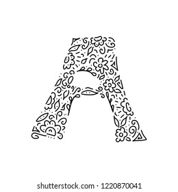 Hand Drawn Letter Doodle On White Stock Vector (Royalty Free ...