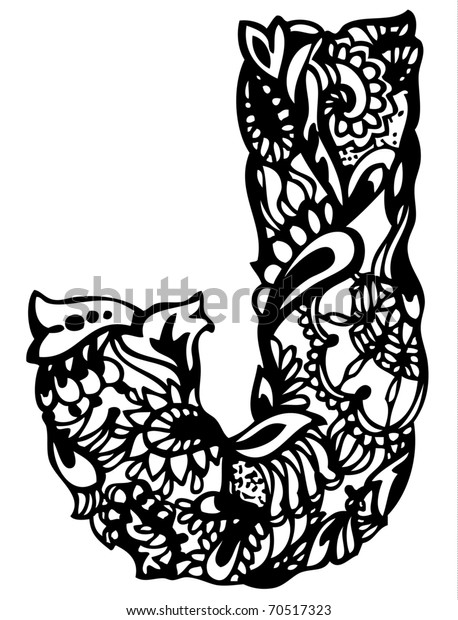 Hand Drawn Letter J Stock Vector (Royalty Free) 70517323 | Shutterstock