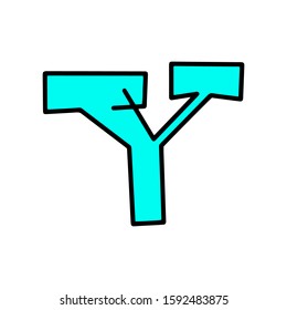 Hand Drawn Letter Y Text Isolated Stock Vector (Royalty Free ...